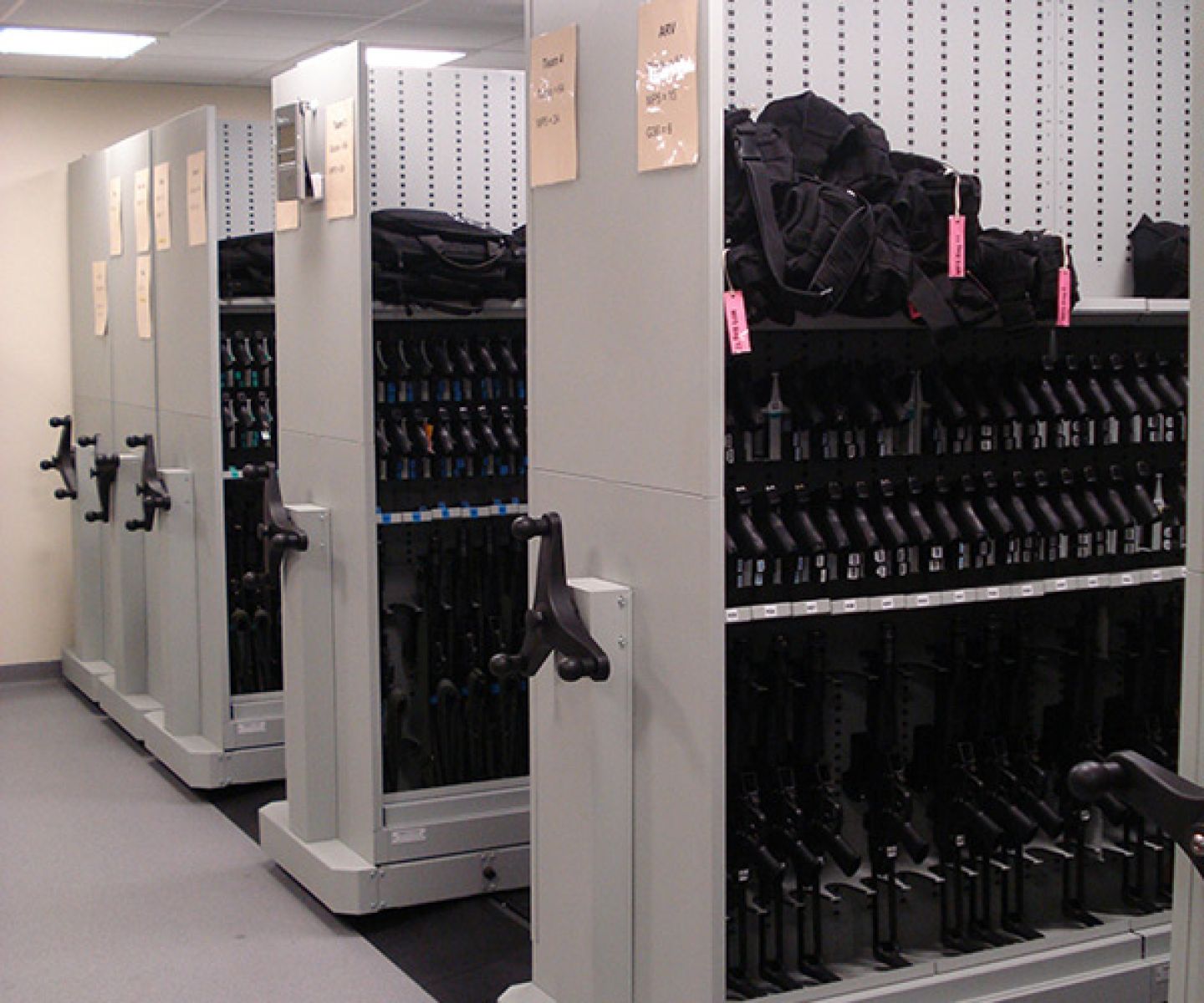 Weapons Racking installed on Mobile Carriages | FWS Europe